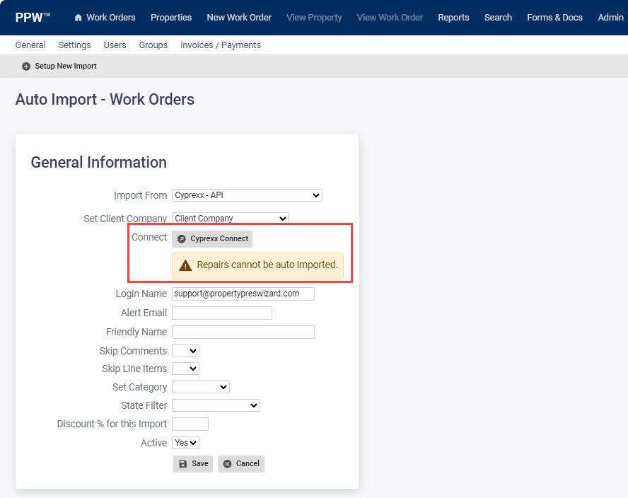 How to configure the Cyprexx Import – Pruvan Support Center